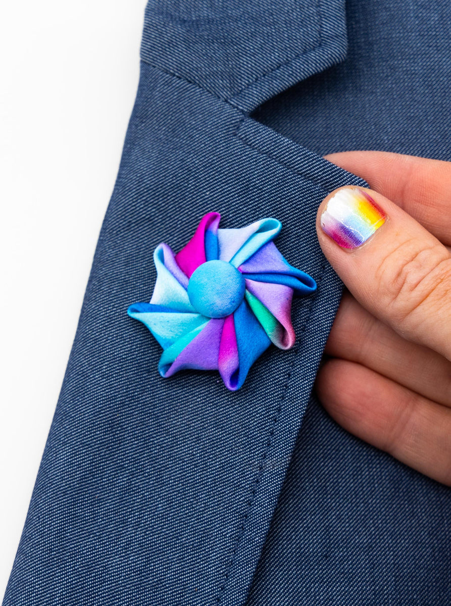 #4 Hand Painted Flower Silk Lapel Pin – Suze Ford Studios