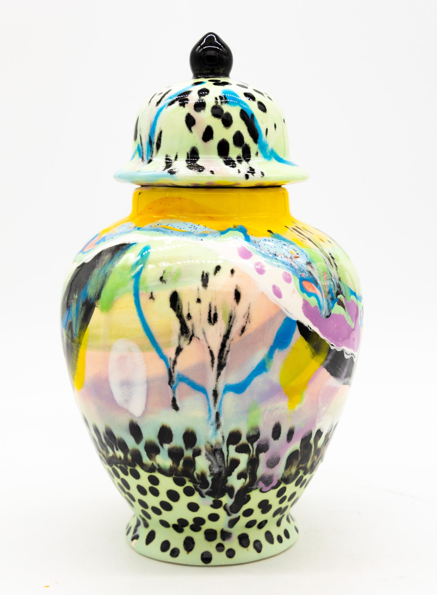 #98 Medium Hand painted modern jar – Suze Ford Studios